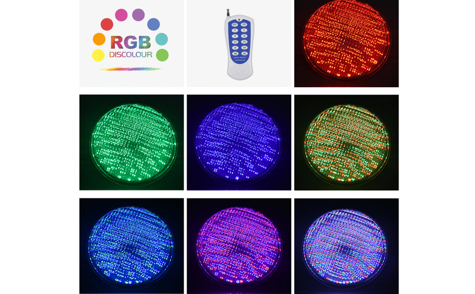 Proiector Led PNI RGB01, 45W, lumina RBG, pentru piscina cu telecomanda ...