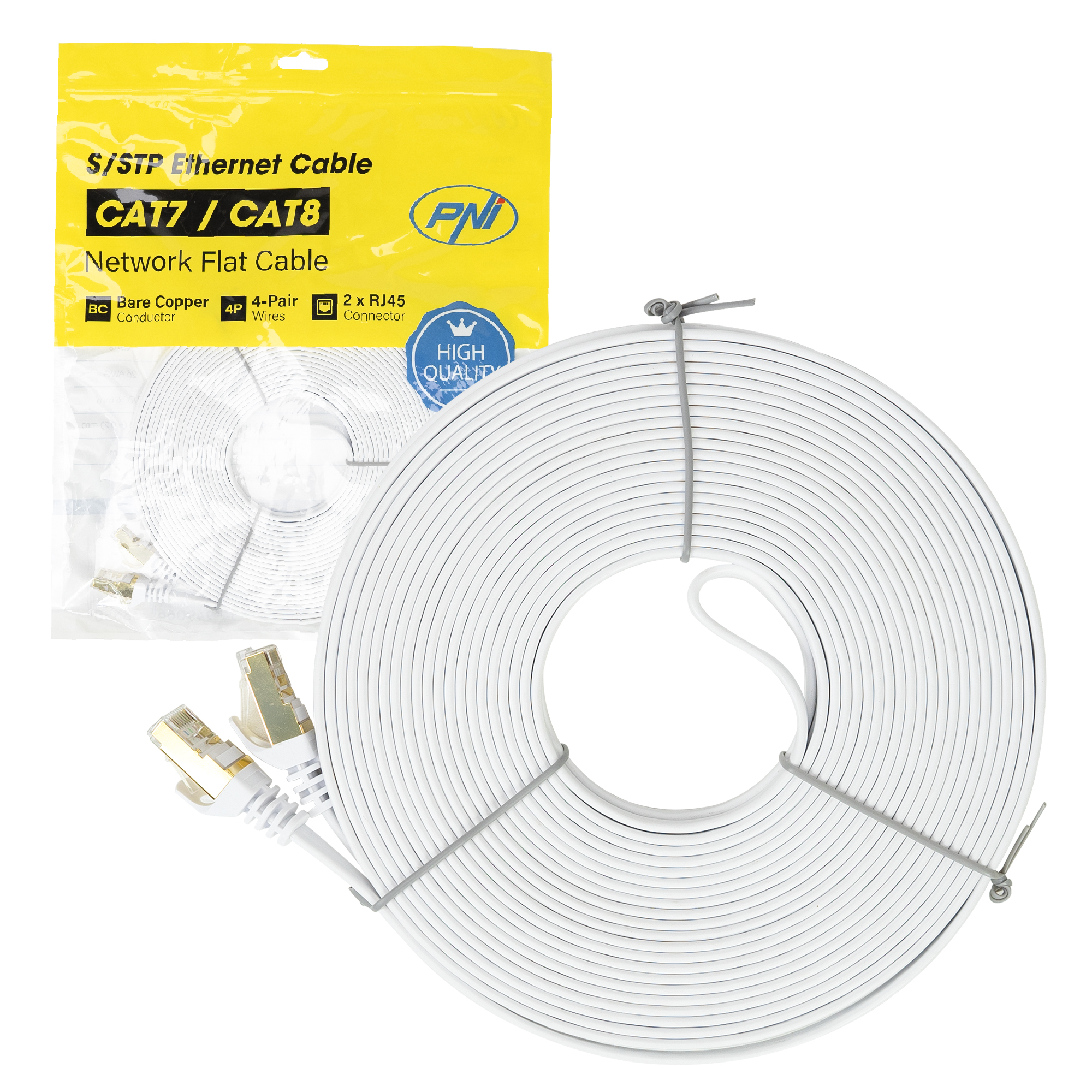 Cablu de retea plat S/STP CAT7 / CAT8 PNI U7015W / U7030W / U7050W ...