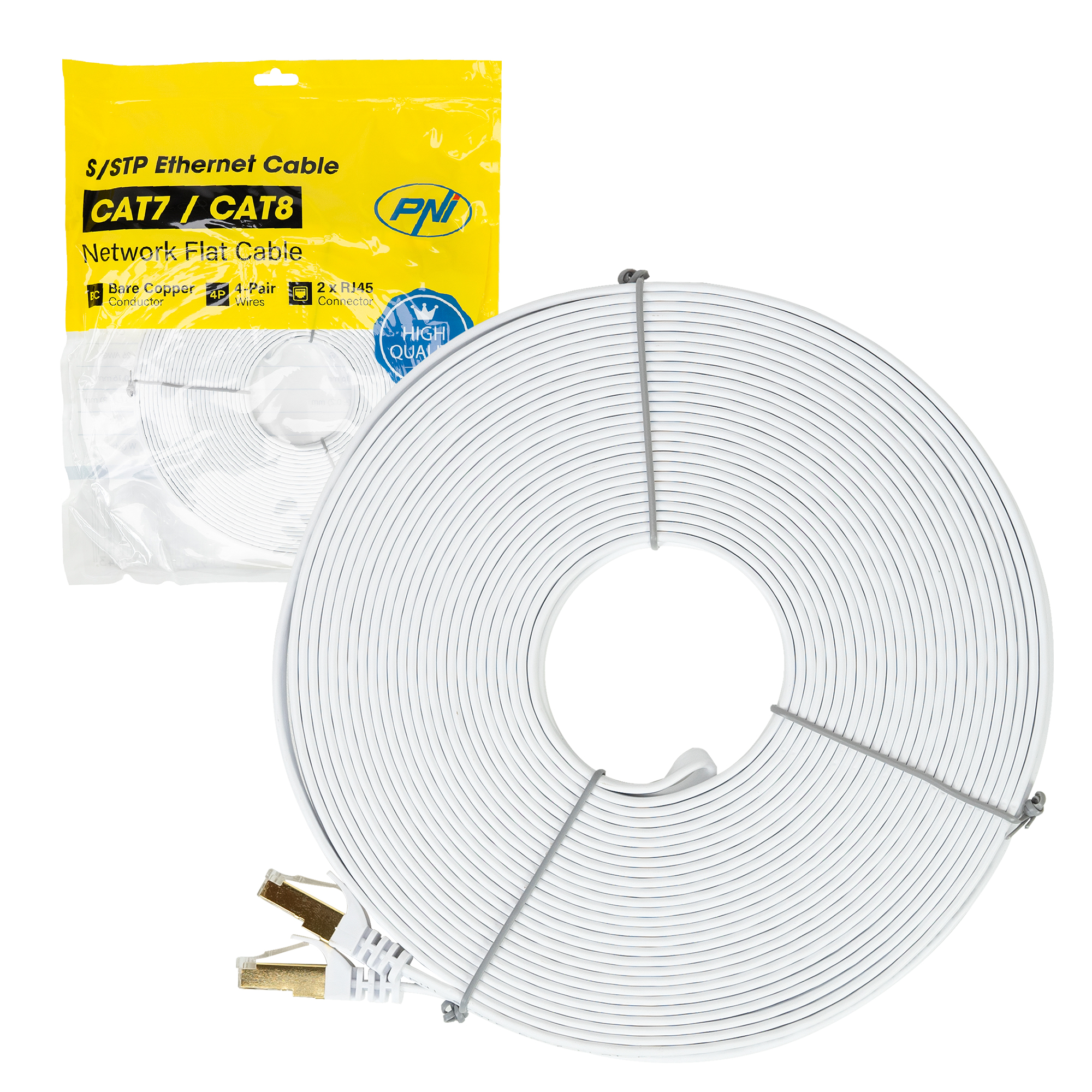 Cablu de retea plat S/STP CAT7 / CAT8 PNI U7015W / U7030W / U7050W ...